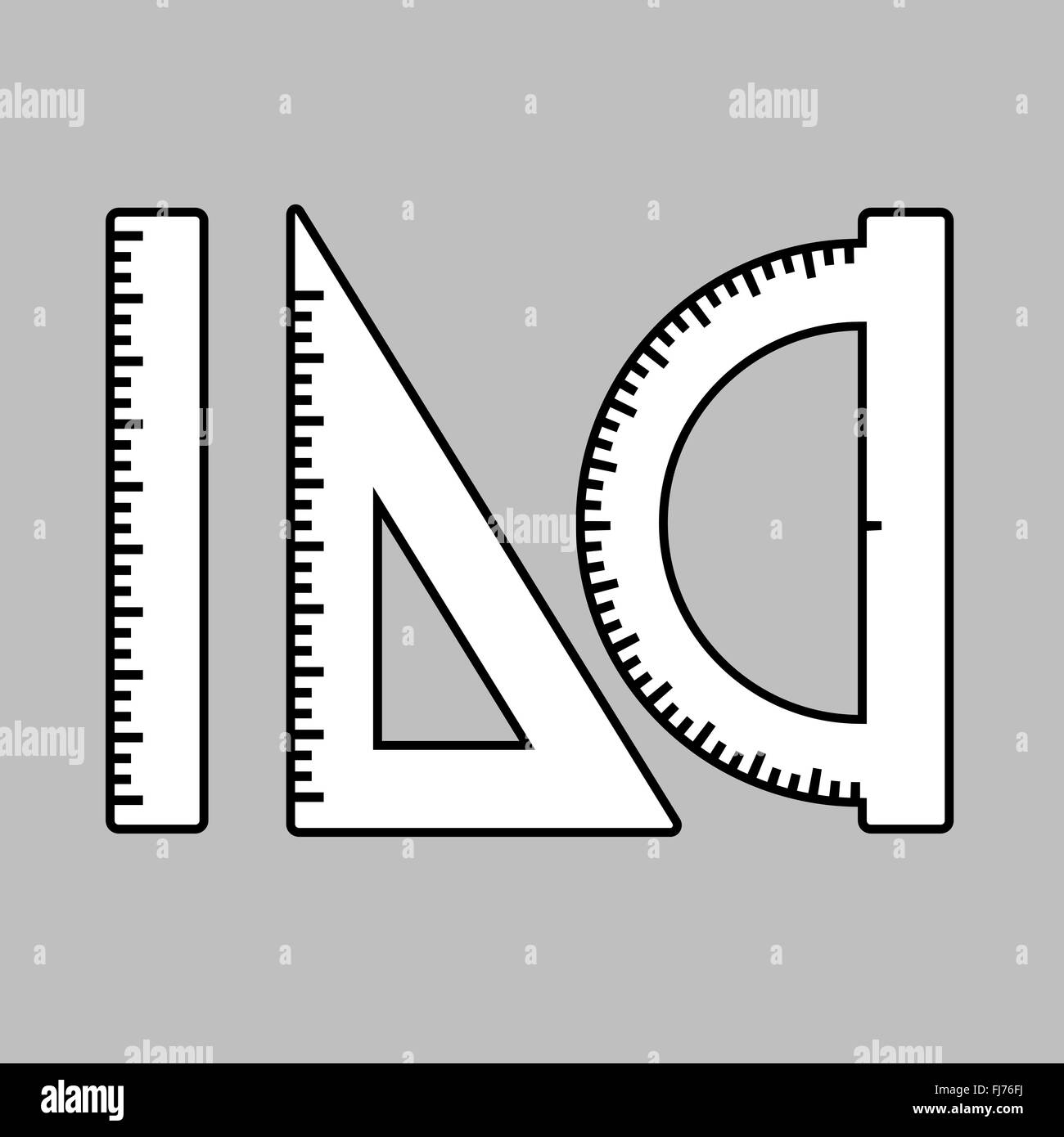 ruler triangle protractor Stock Vector Image & Art - Alamy