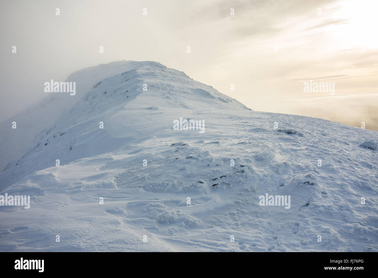 The top of Ben Ledi In the middle of the Scottish winter Stock Photo ...
