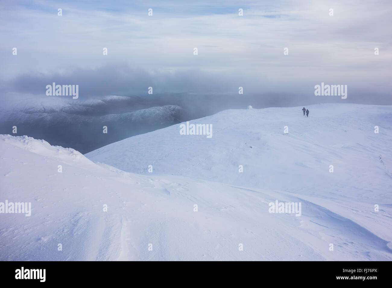 The top of Ben Ledi In the middle of the Scottish winter Stock Photo ...