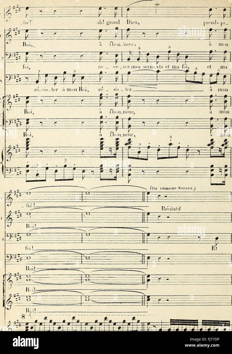 Les Huguenots - opéra en cinq actes (1800), opera, French opera Stock ...