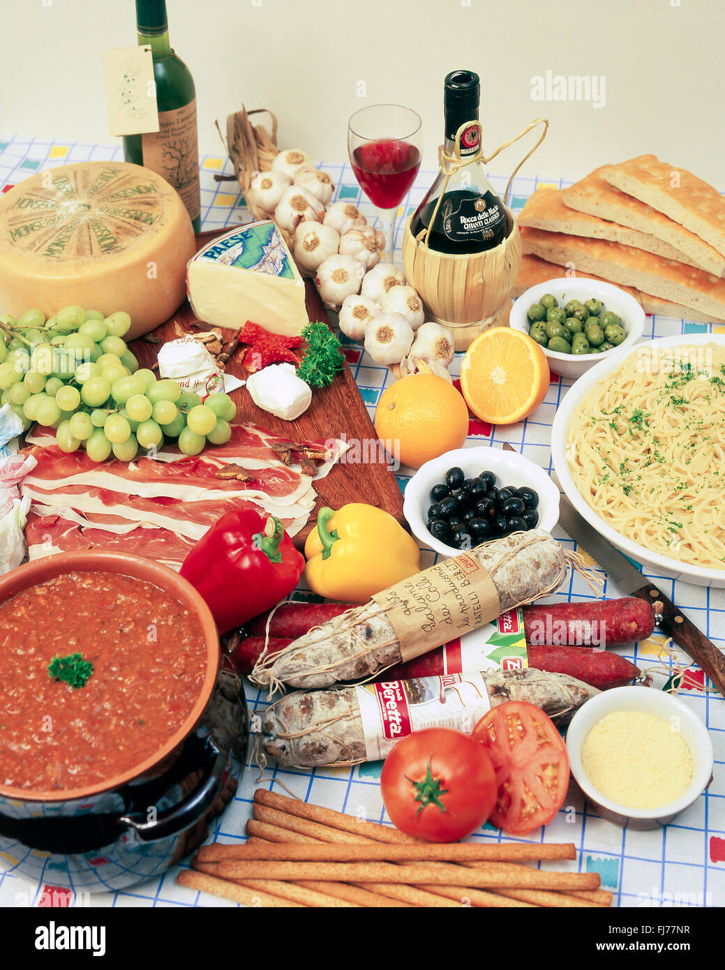 Italian food selection, Province of Lucca, Tuscany Region, Italy Stock ...