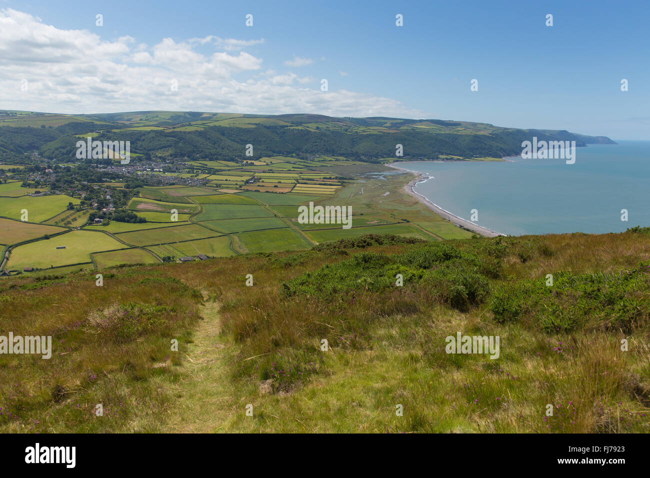 Somerset coast near Porlock West England uk from the walk to Bossington ...