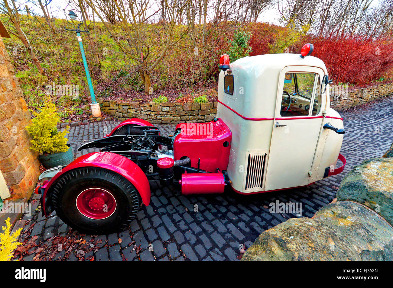 1964 Scammell Scarab three wheeler lorry at Tanfield Railway side view ...