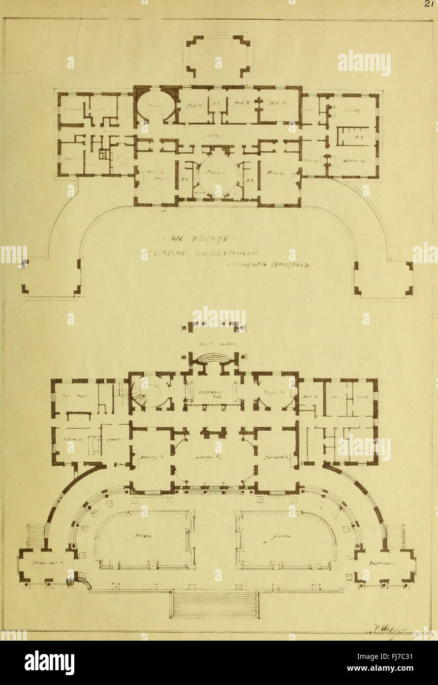 A 1910 design guide for country estates, featuring layouts for ...
