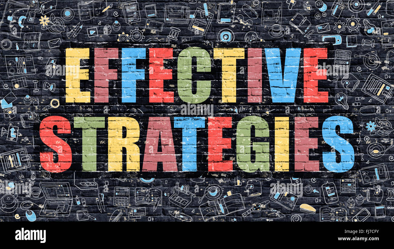 Effective Strategies Concept with Doodle Design Icons Stock Photo - Alamy