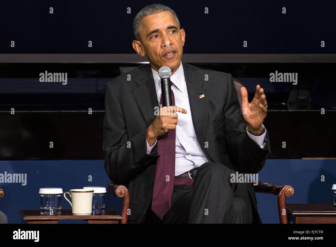 U.S. President Barack Obama speaks during a panel discussion for the ...