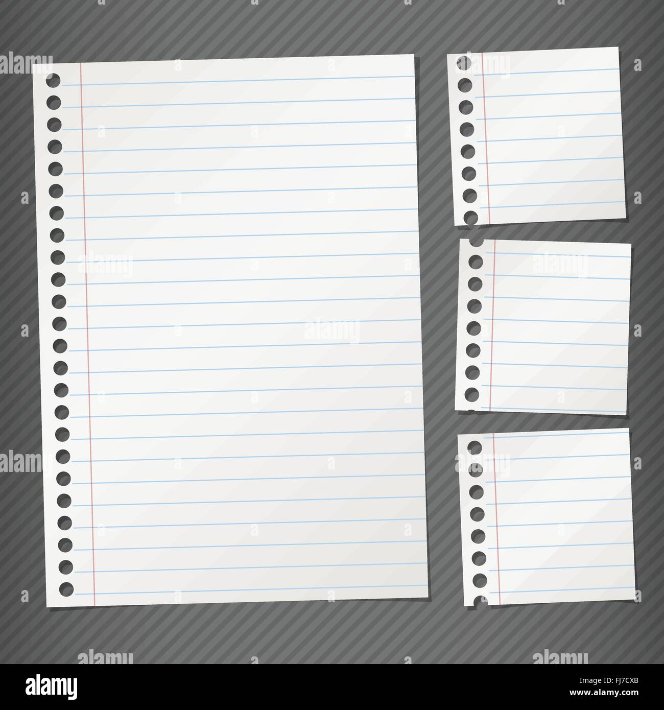 Pieces of torn gray lined note paper Stock Vector Image & Art - Alamy
