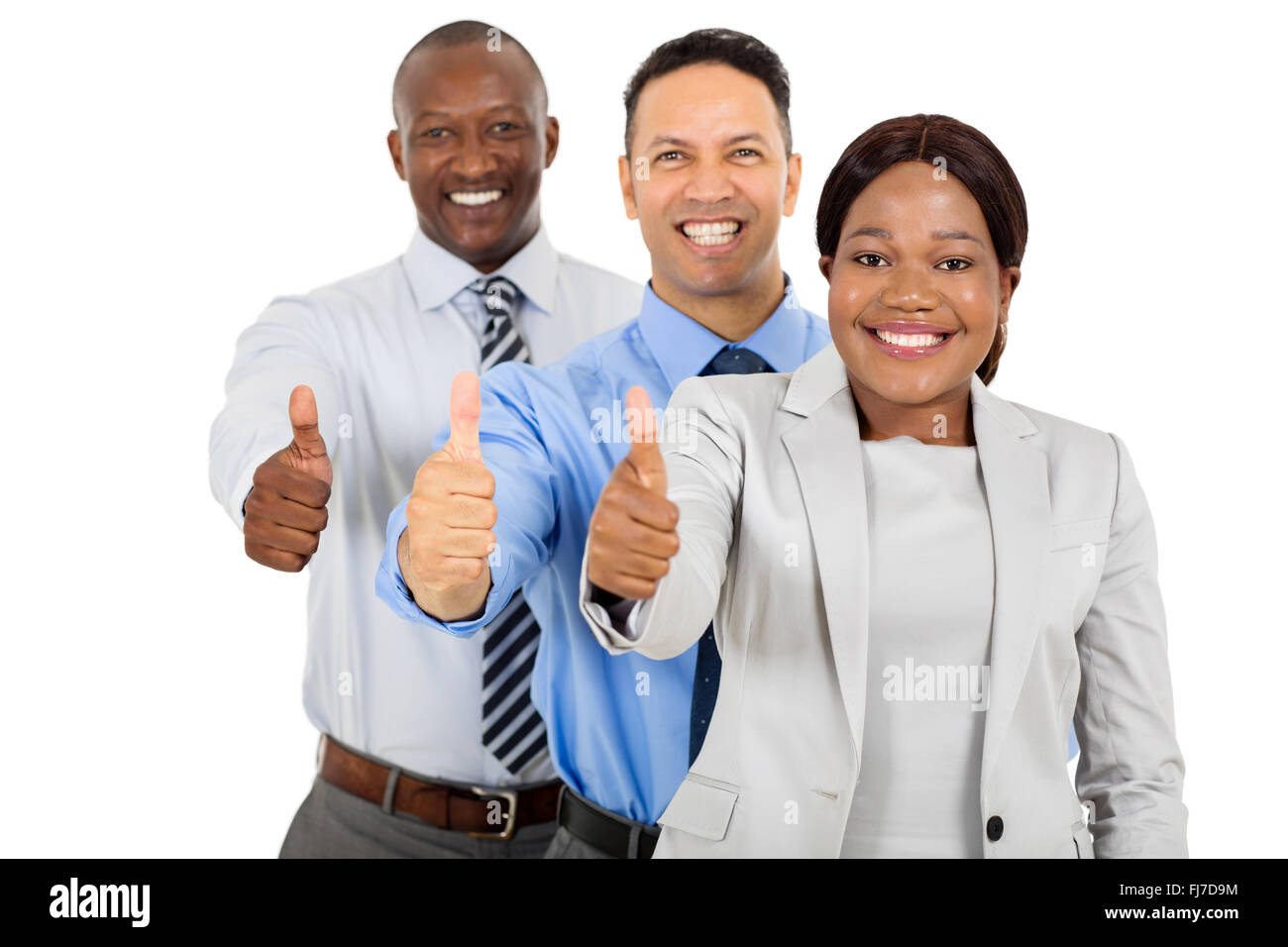 professional business group giving thumbs up on white background Stock ...
