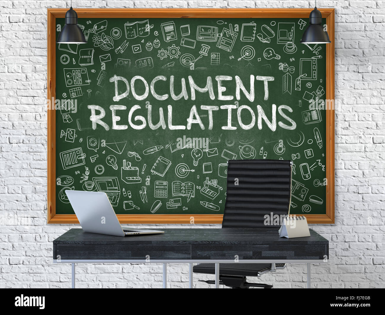 Chalkboard on the Document Regulations Concept Stock Photo - Alamy