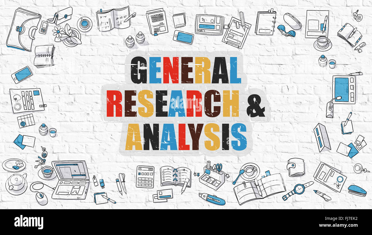 General Research and Analysis Concept with Doodle Design Icons Stock ...