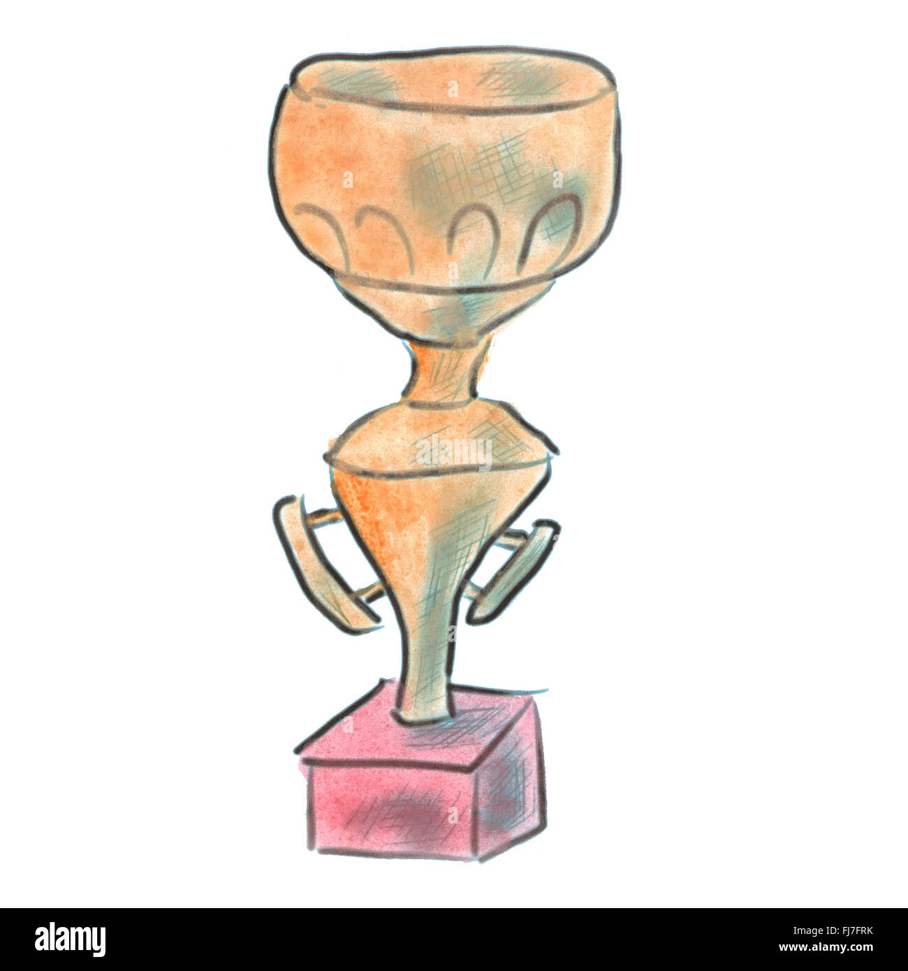 Drawing winner cup trophy prize Cut Out Stock Images & Pictures - Alamy