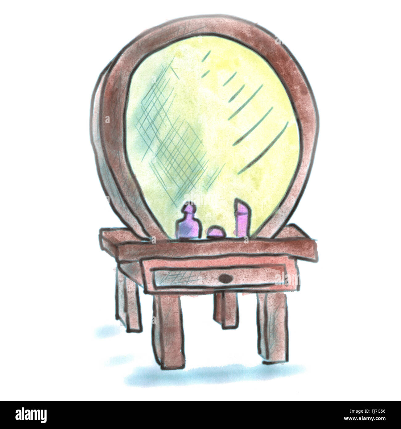 Room wooden dresser mirror Cut Out Stock Images & Pictures - Alamy