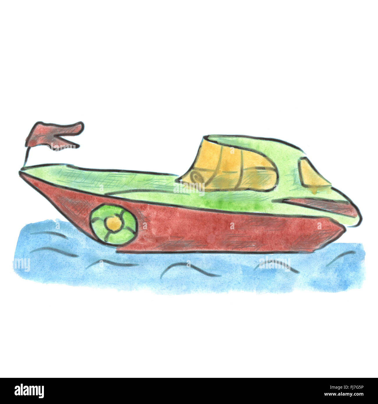Illustration isolated cartoon speed boat hi-res stock photography and ...