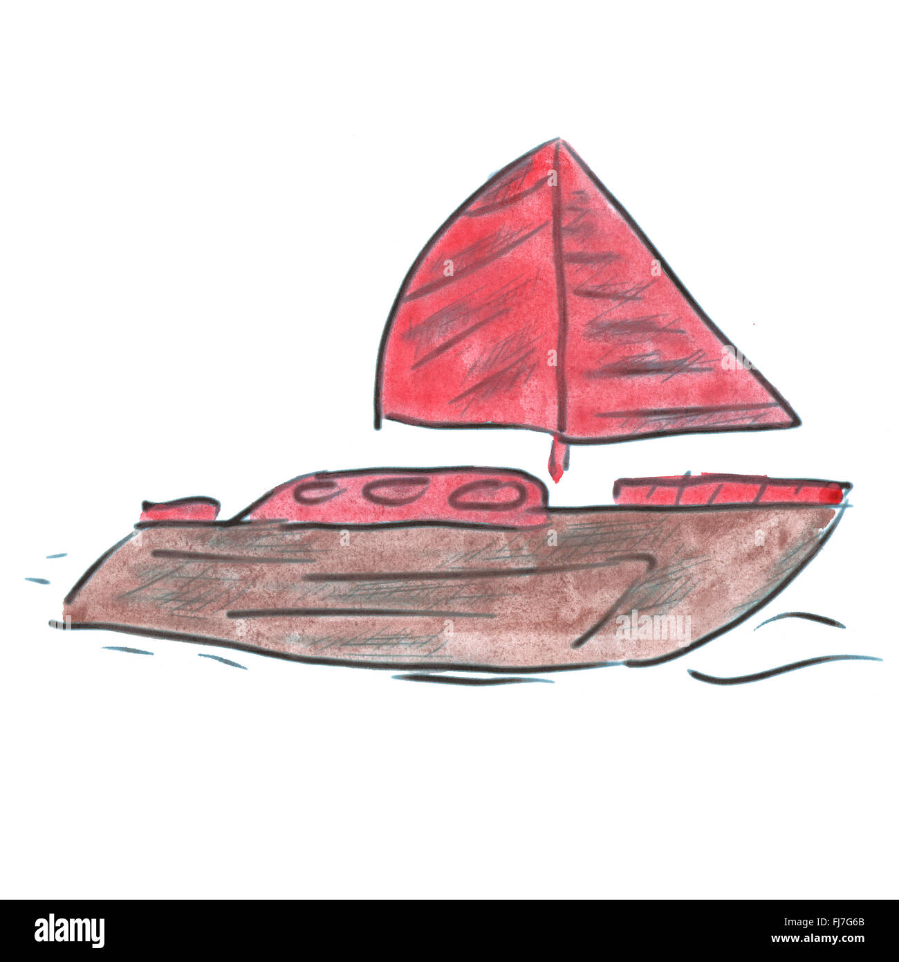 Sail illustration boat ship cartoon hi-res stock photography and images ...
