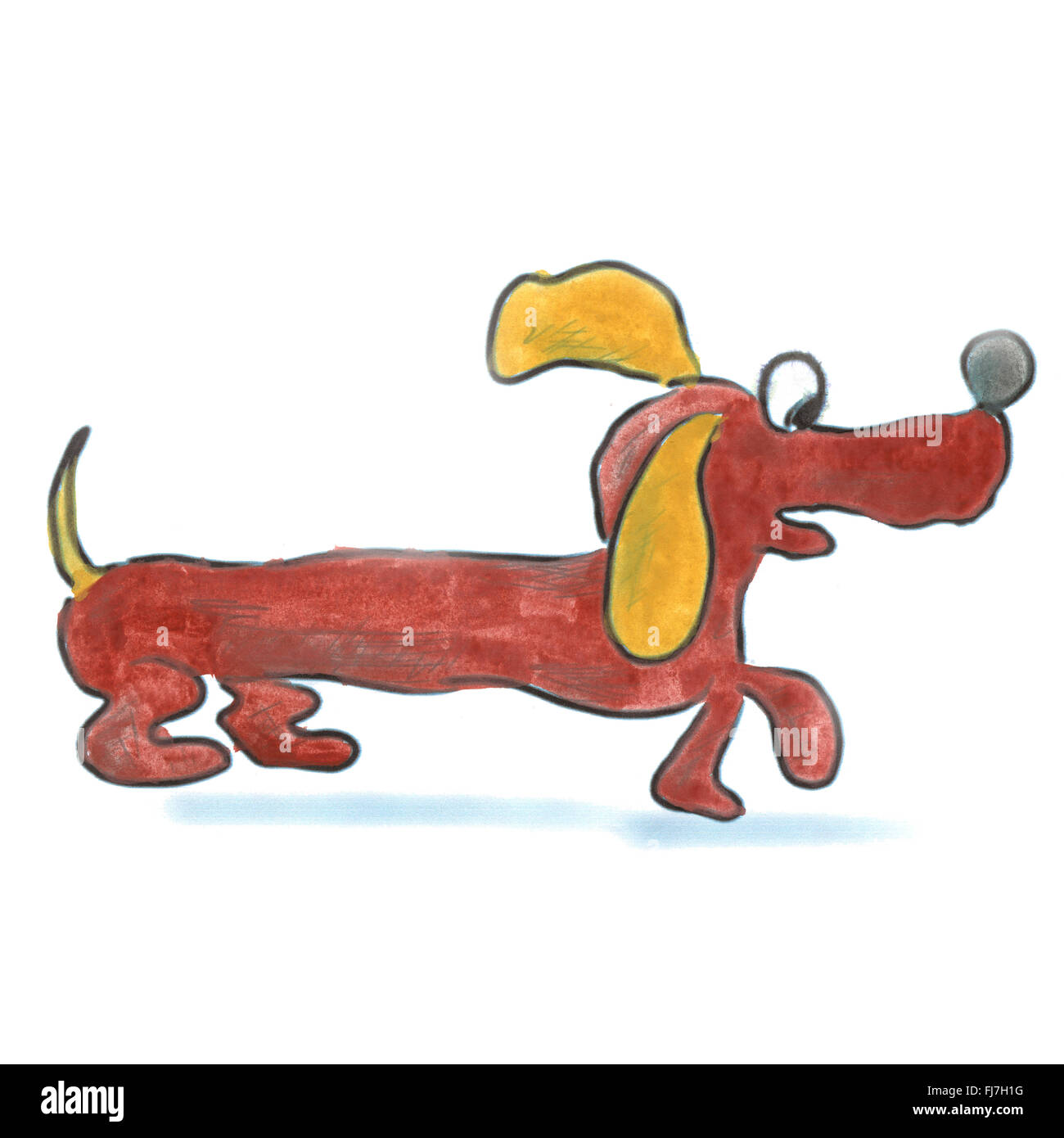 Cartoon illustration funny yellow dog hi-res stock photography and ...