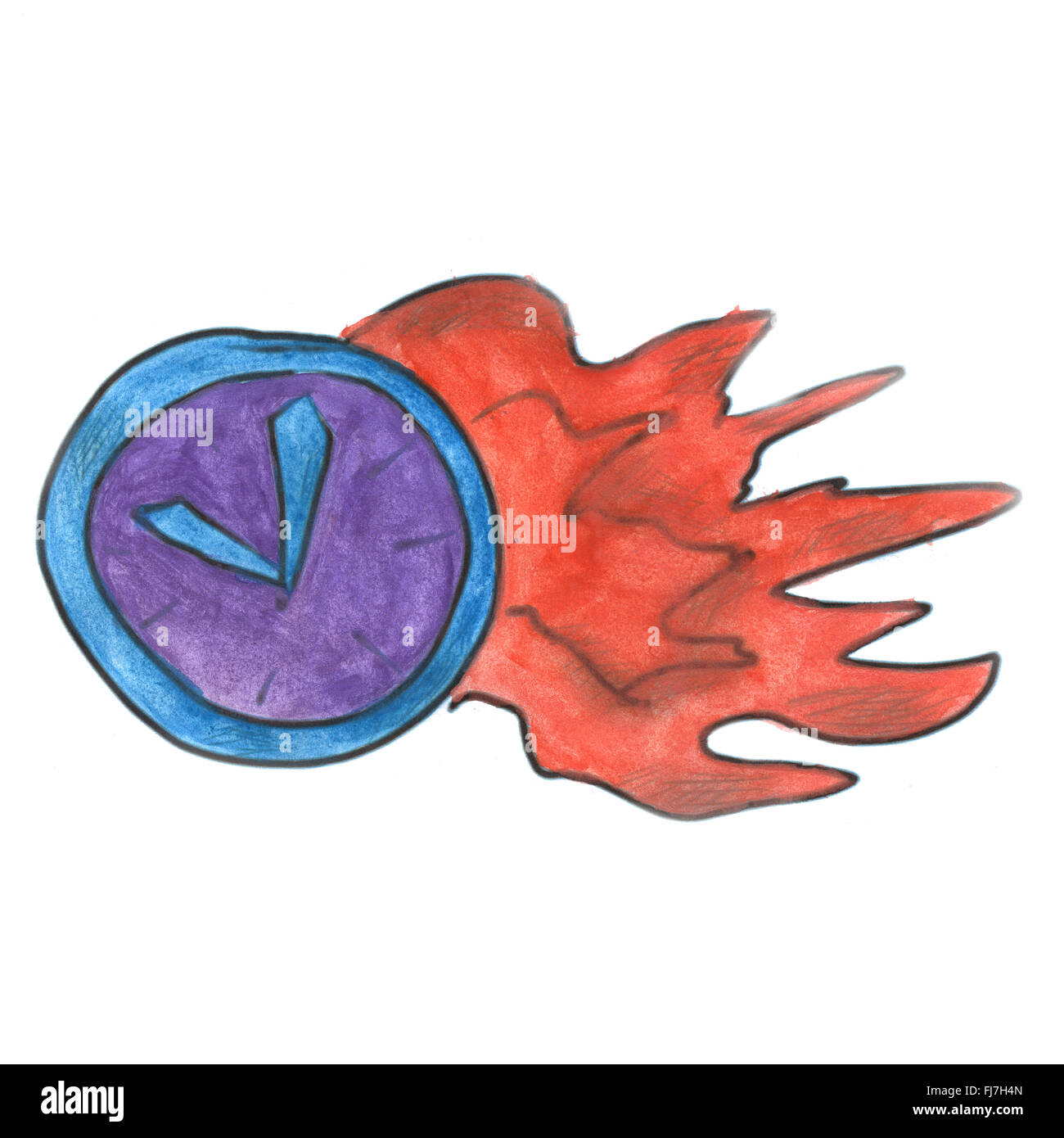 purple watch cartoon watercolor isolated Stock Photo - Alamy