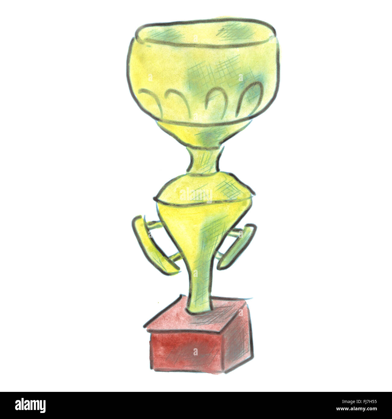 Drawing winner cup trophy prize Cut Out Stock Images & Pictures - Alamy