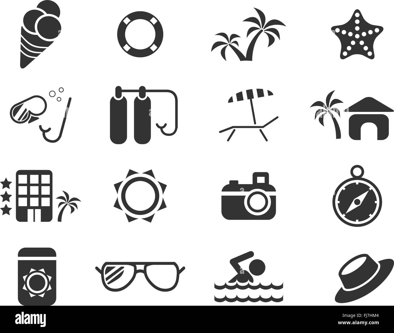 beach icon set Stock Vector Image & Art - Alamy