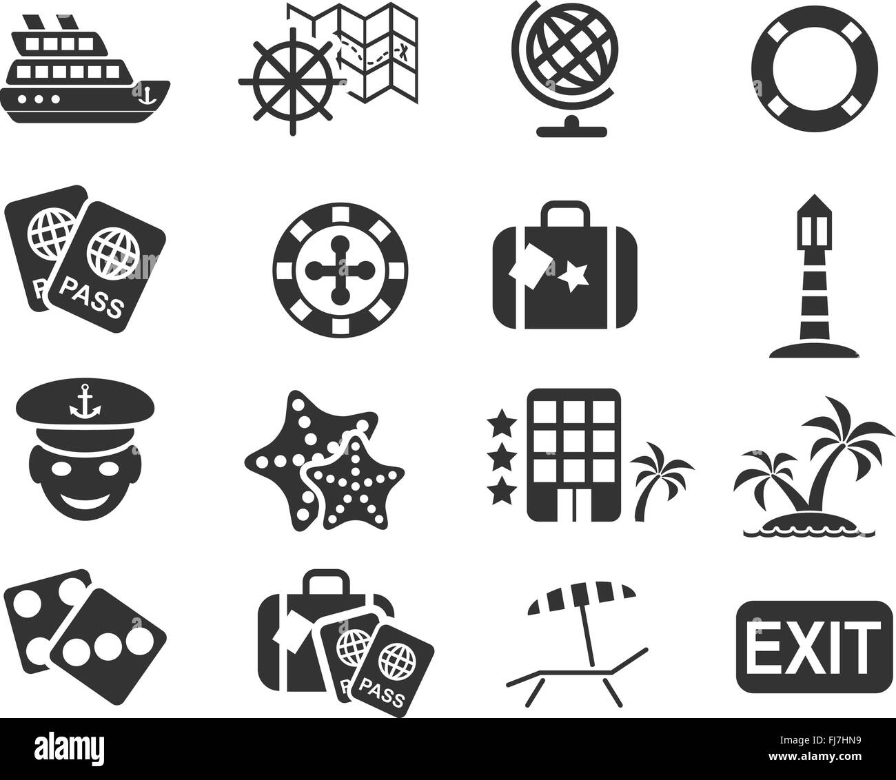 cruise icon set Stock Vector Image & Art - Alamy