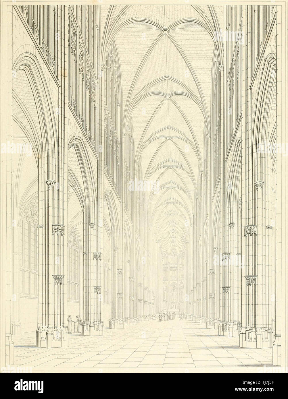 A collection of engraved architectural designs from Normandy, spanning ...