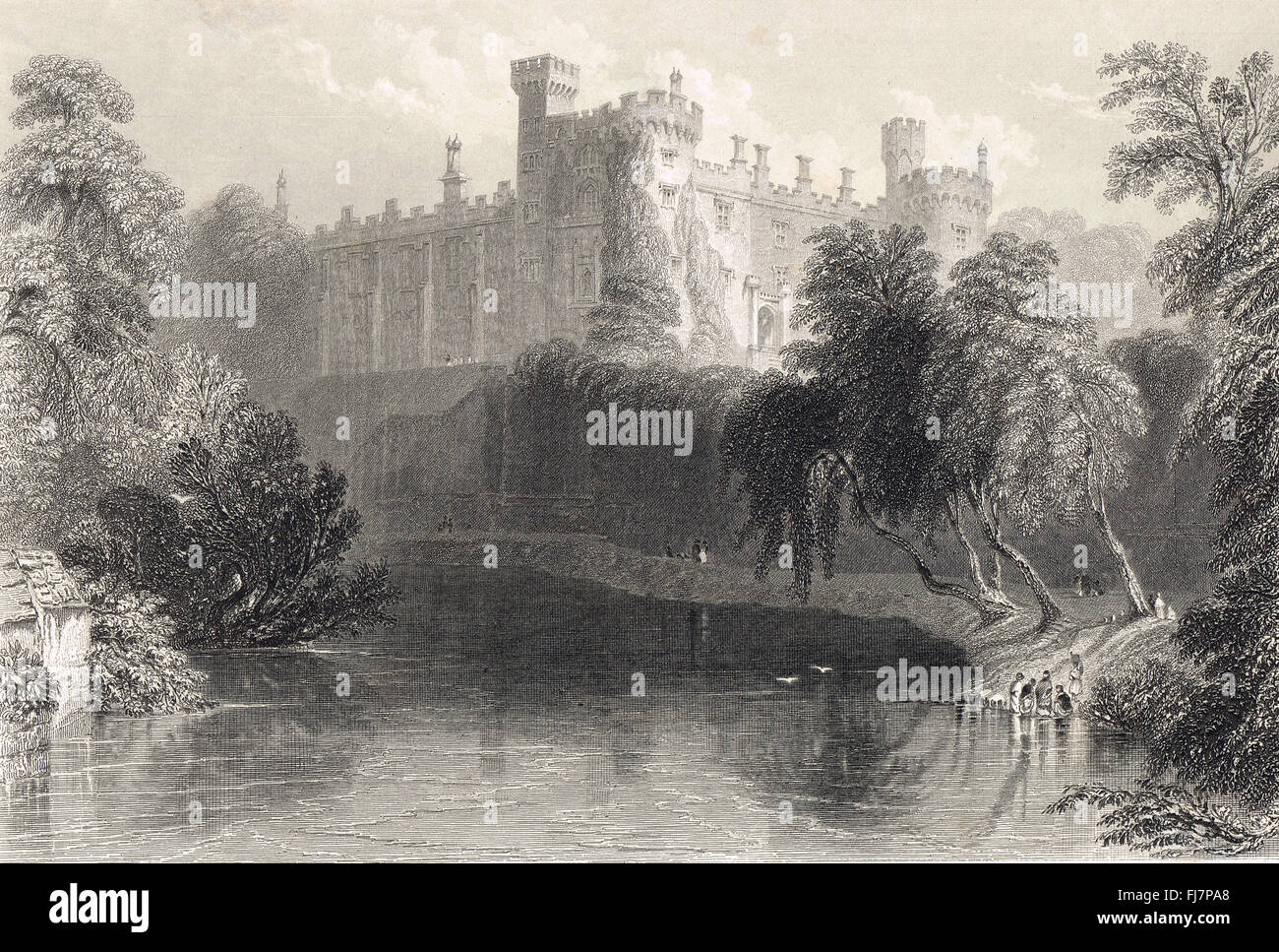 Kilkenny castle engraving hi-res stock photography and images - Alamy