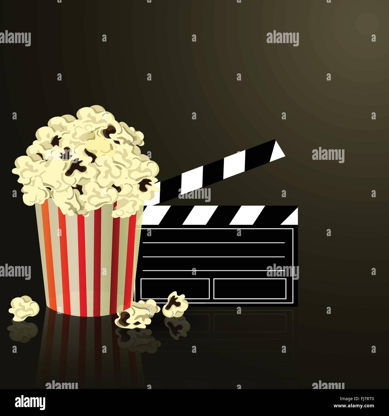 Movie clapper popcorn on Stock Vector Images - Alamy