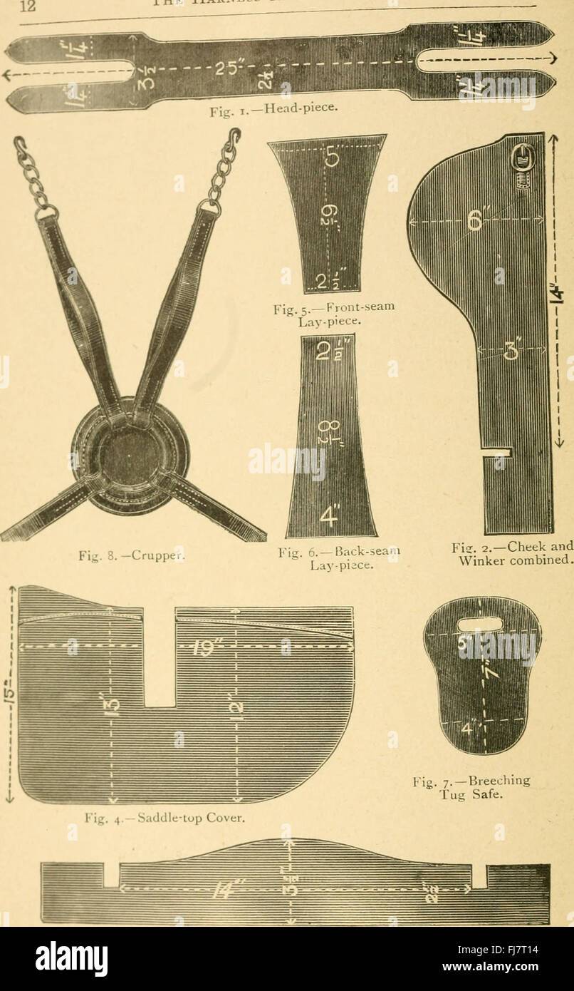 A guide for harness makers, providing measurements for various harness ...