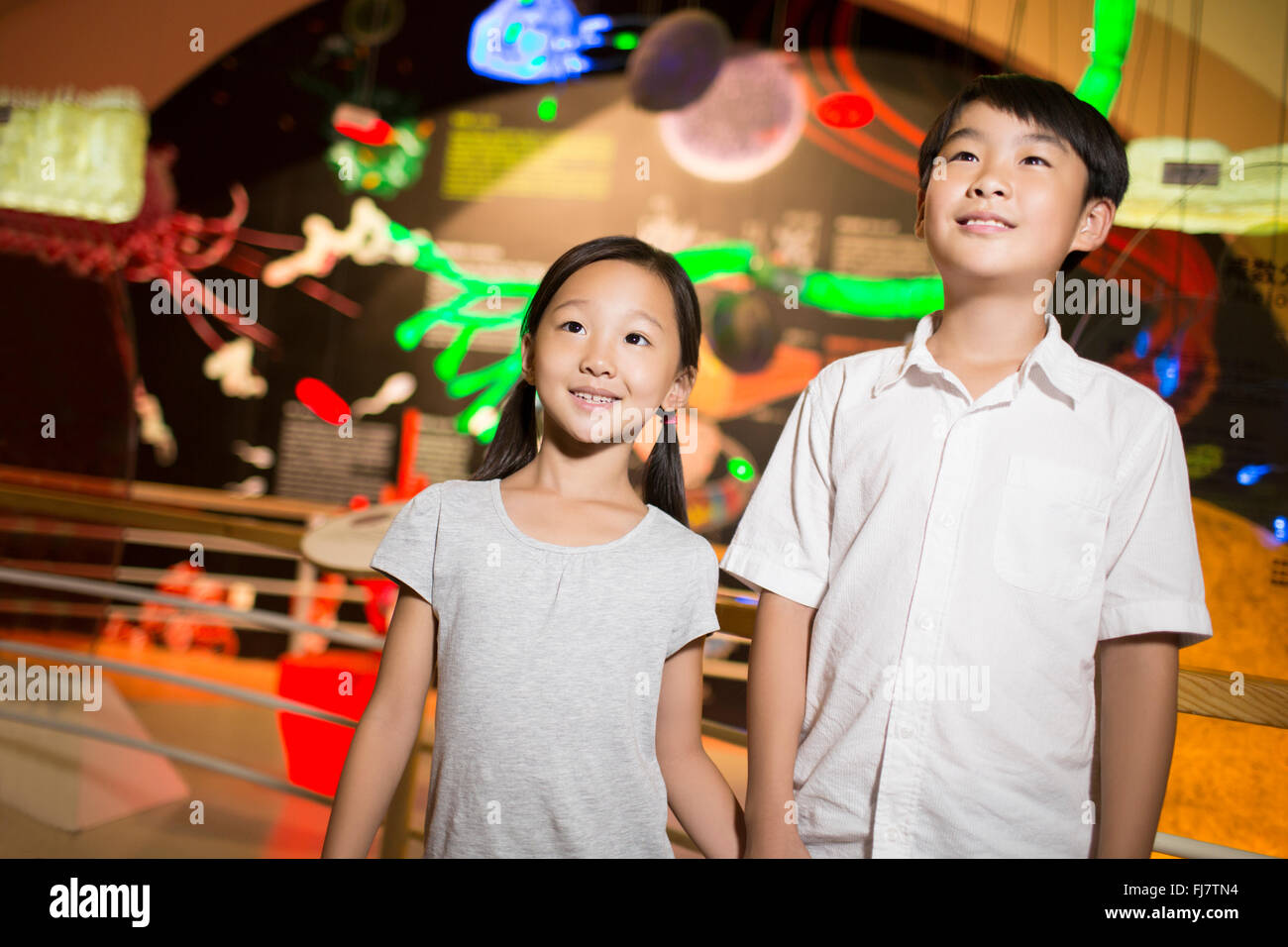 Chinese children in science and technology museum Stock Photo - Alamy