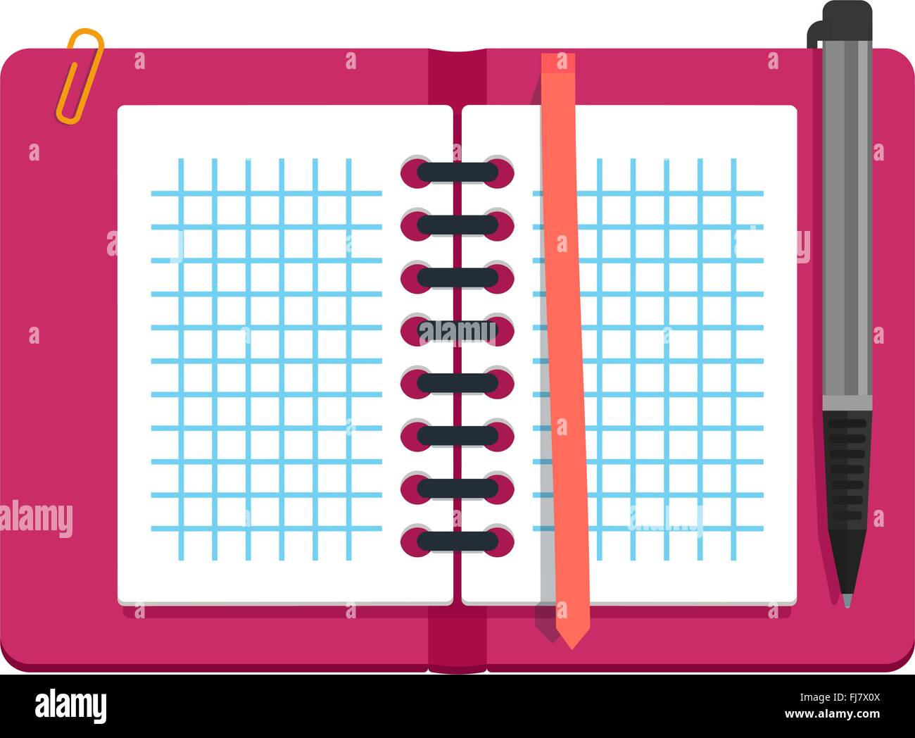 open spiral binder notebook cell paper Stock Vector Image & Art - Alamy