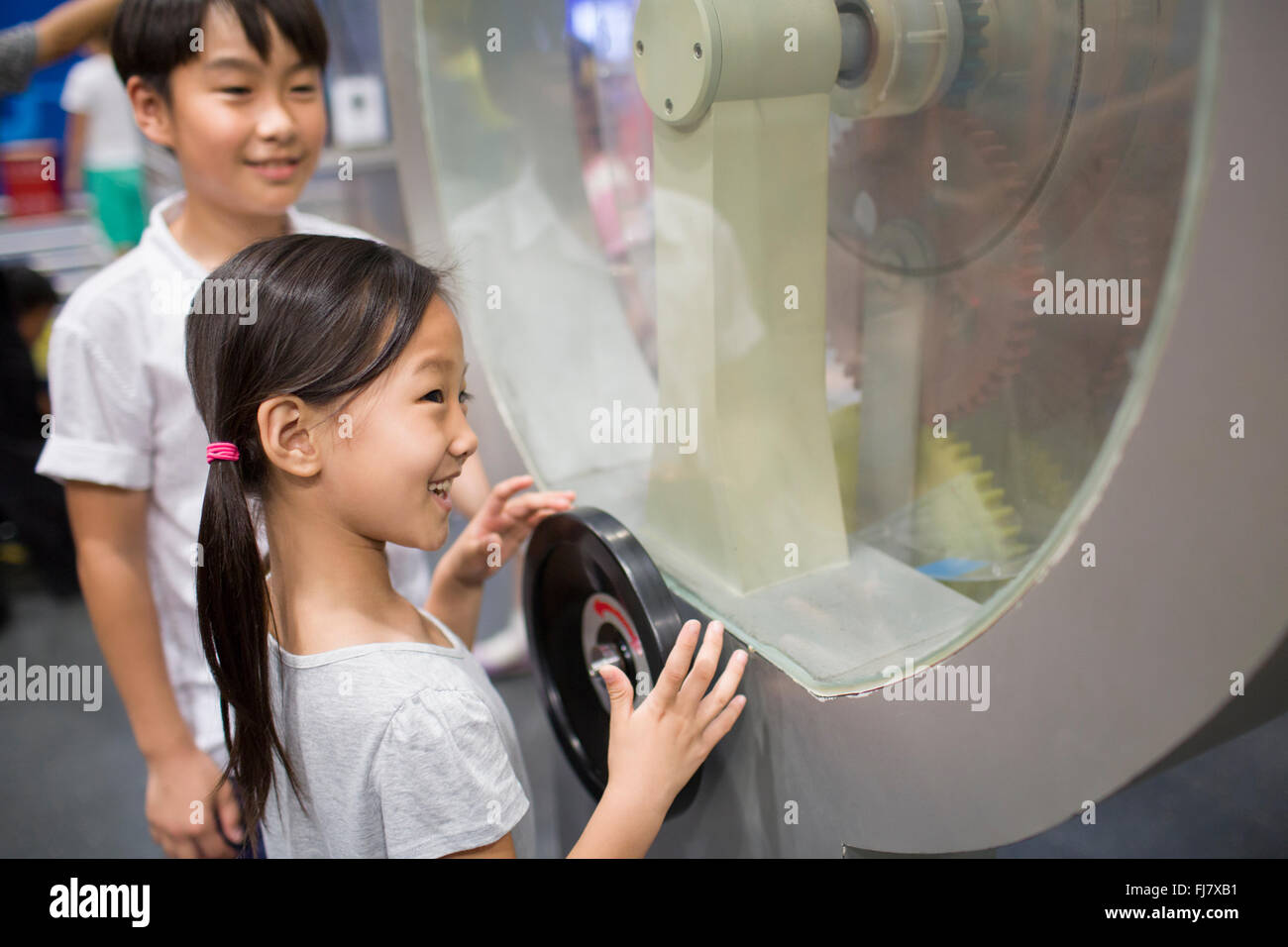 Chinese children in science and technology museum Stock Photo - Alamy