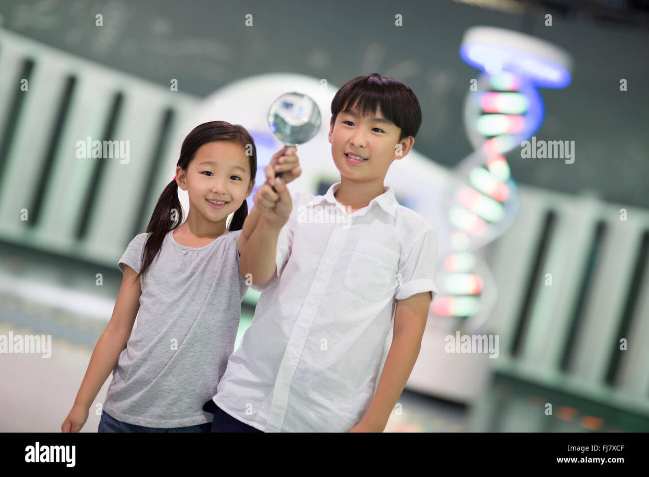 Chinese children in science and technology museum Stock Photo - Alamy