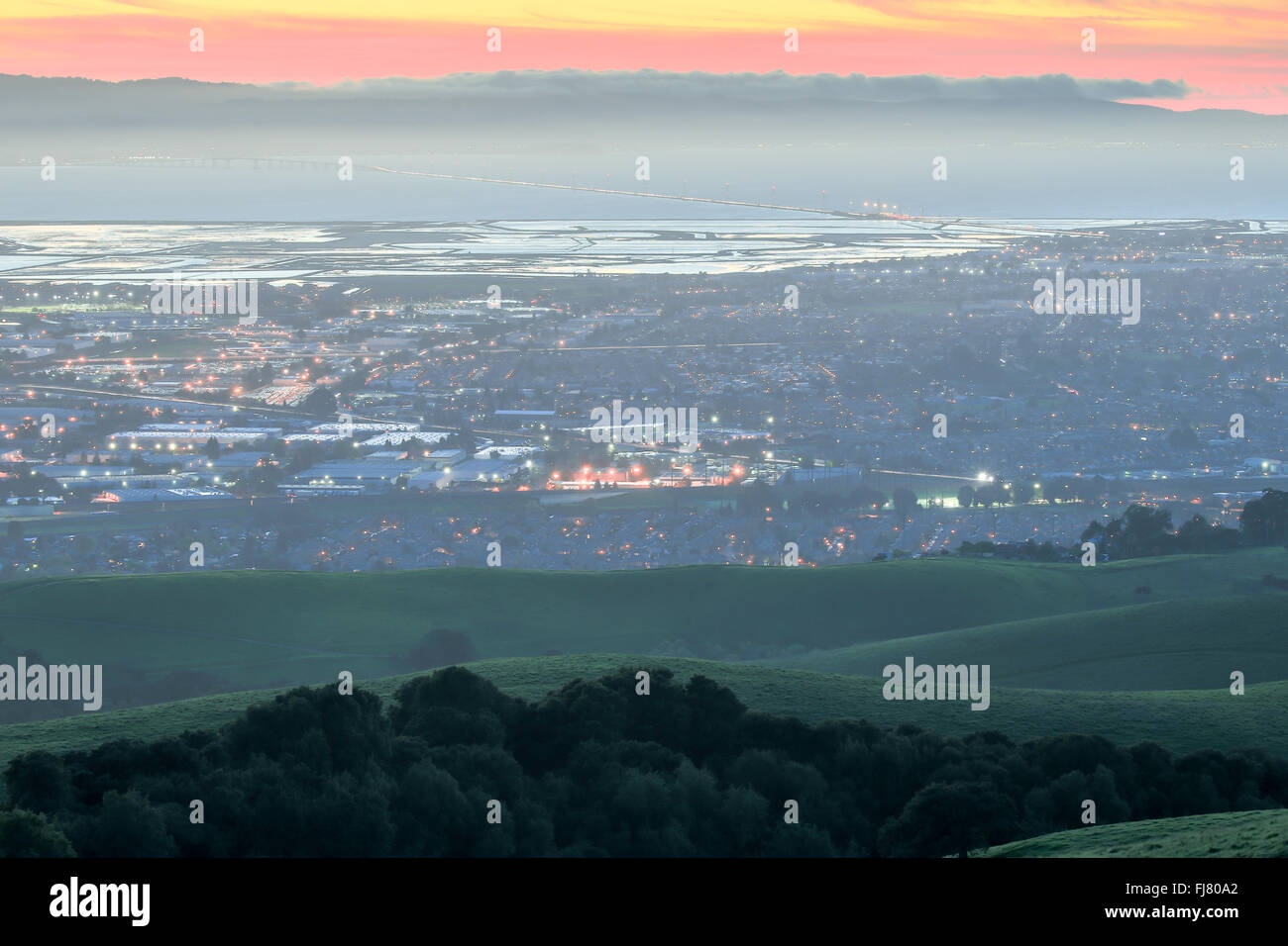 Dusk over Silicon Valley Stock Photo - Alamy