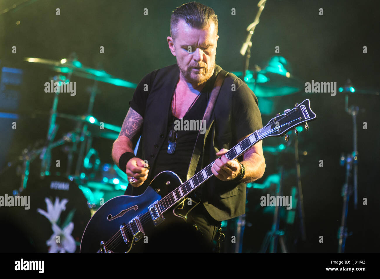 Nottingham, UK. 29th February, 2016. Billy Duffy of the British rock ...
