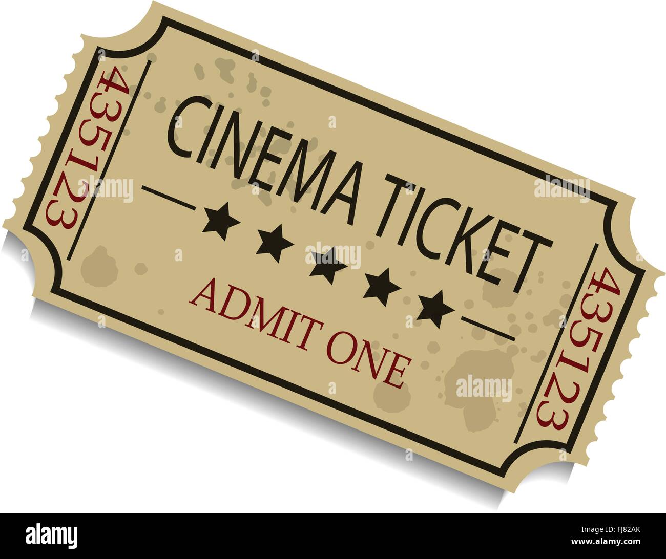 Old Vector vintage paper ticket Stock Vector Image & Art - Alamy