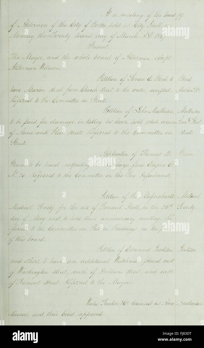 Official proceedings from the Boston City Council, summarizing the ...