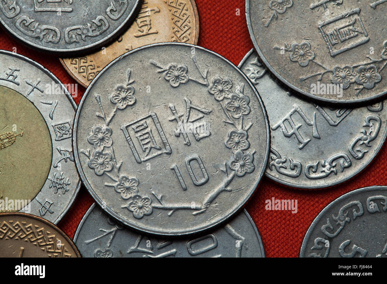 Coins of Taiwan. Taiwan 10 dollars coin Stock Photo - Alamy