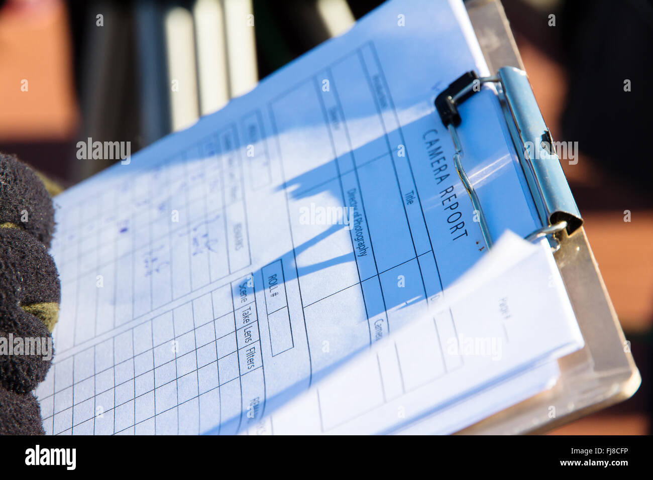 camera report sheet Stock Photo - Alamy