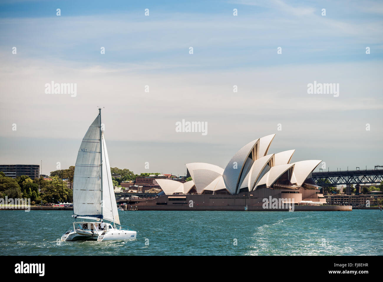 Sydney, Australia - November 10, 2015: Boat passing by the Sydney Opera ...