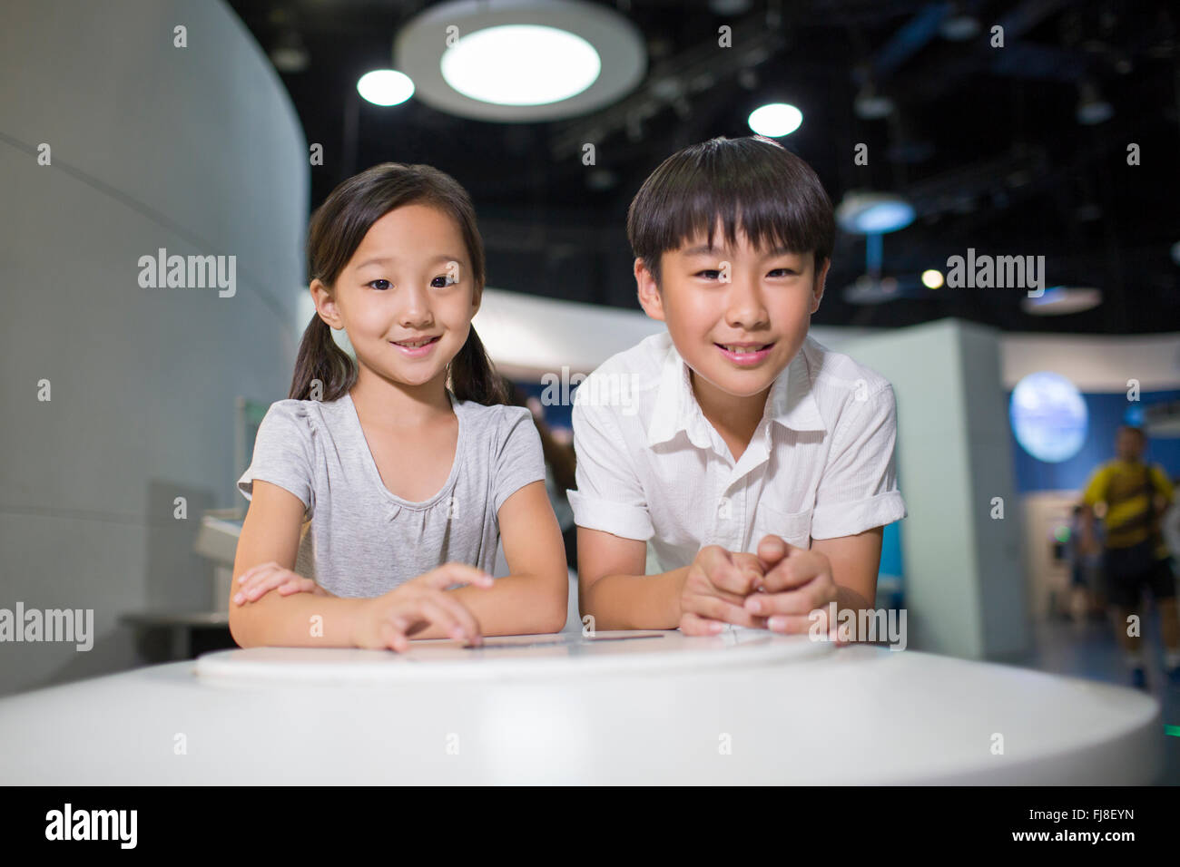 Chinese children in science and technology museum Stock Photo - Alamy