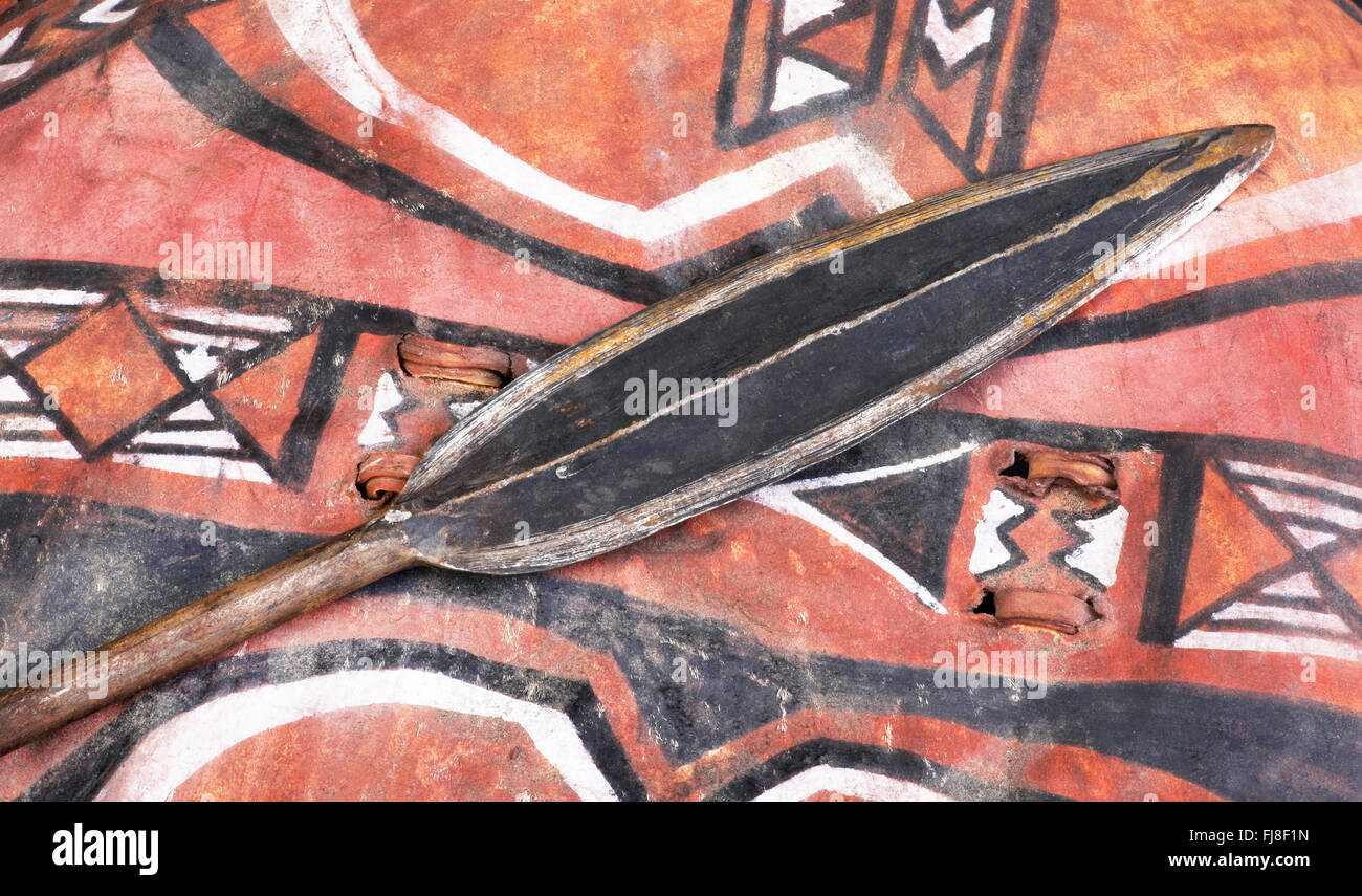 African warrior shield spear hi-res stock photography and images - Alamy
