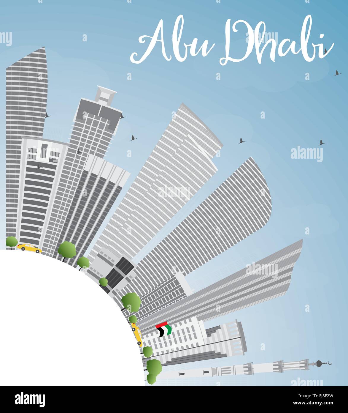 Skyline abu dhabi downtown Stock Vector Images - Alamy
