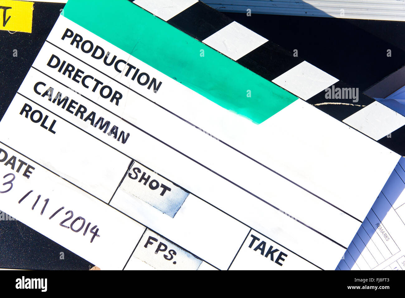 Film Slate on set Stock Photo - Alamy