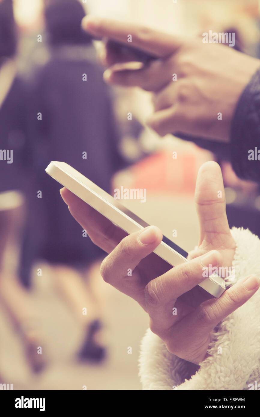 People Using a Smart Phone Stock Photo - Alamy