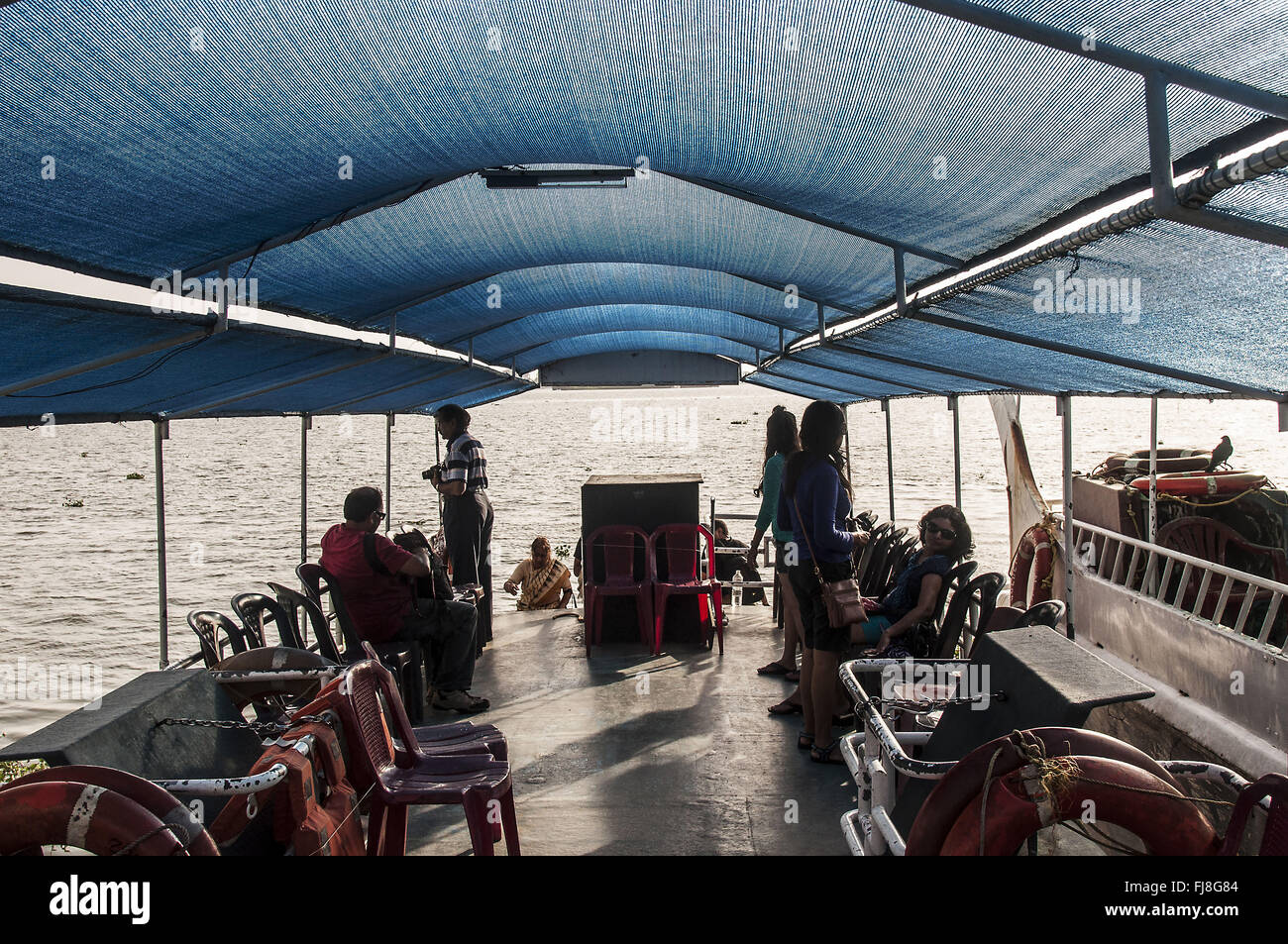 People in boat backwater, cochin, kerala, india, asia Stock Photo - Alamy
