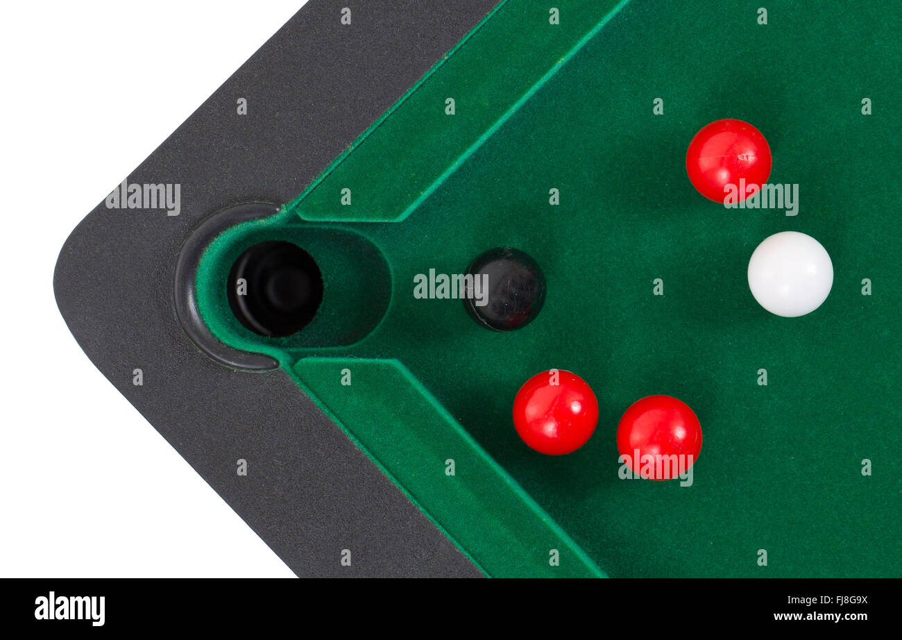 Miniature billiard table on a white background Stock Photo - Alamy