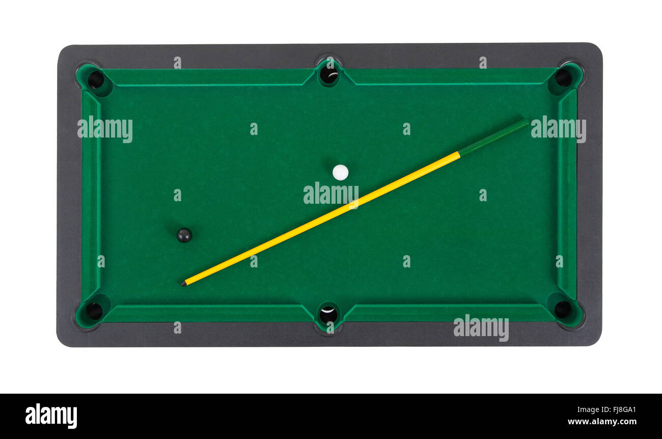 Miniature billiard table on a white background Stock Photo - Alamy