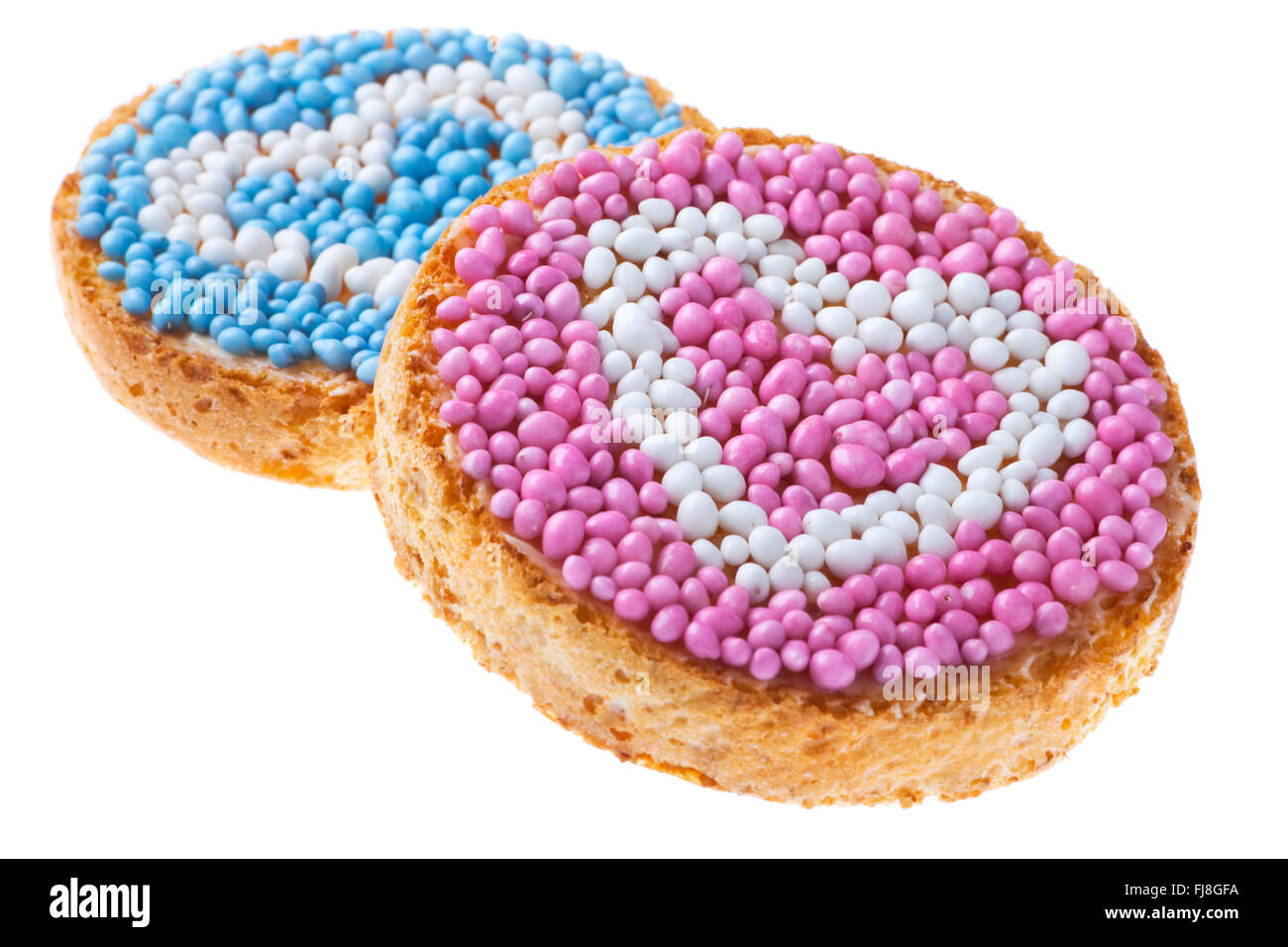 'Beschuit met muisjes', a traditional treat to celebrate the birth of a ...