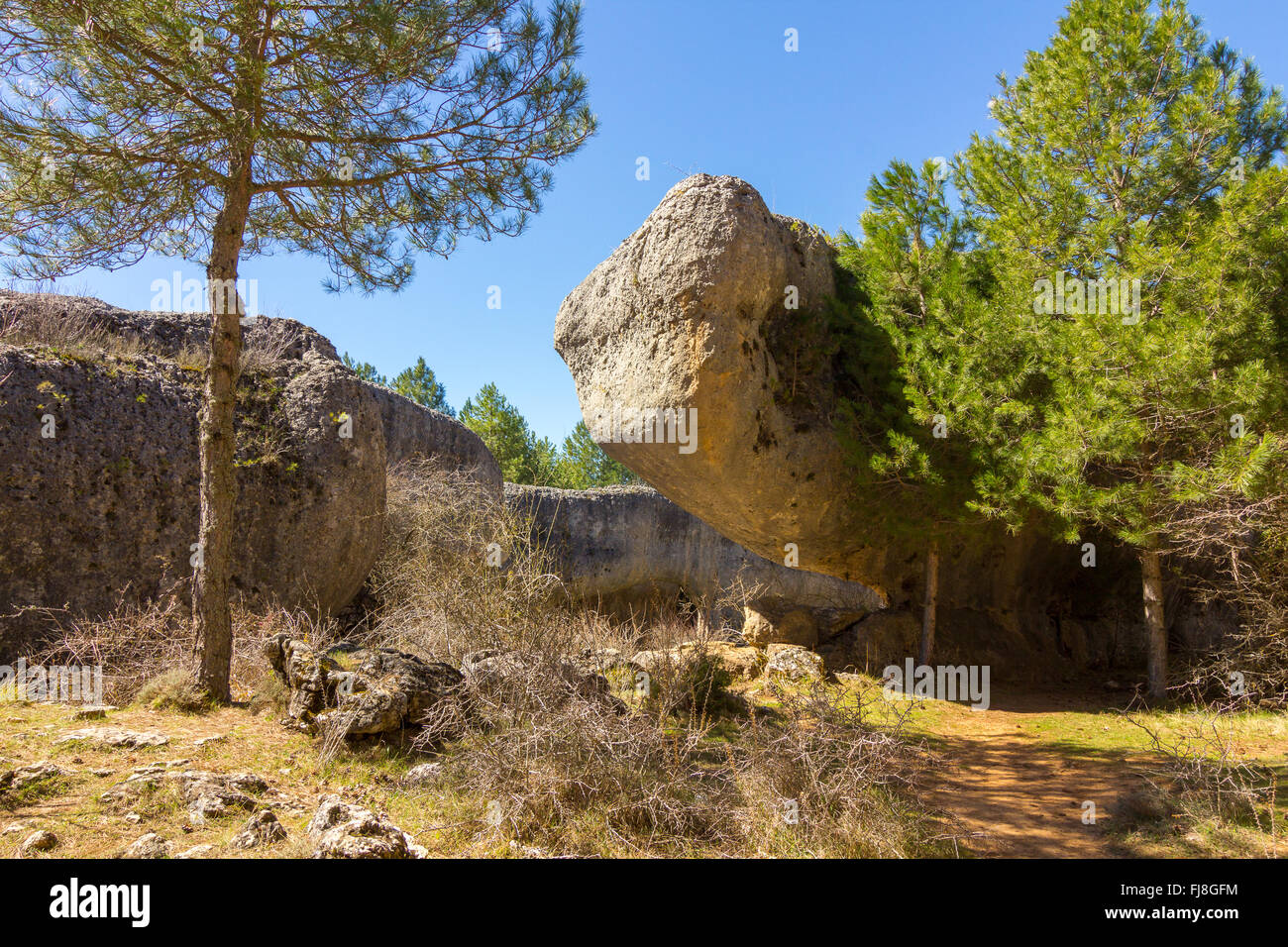 Rocks with capricious forms in the enchanted city of Cuenca, Spain ...