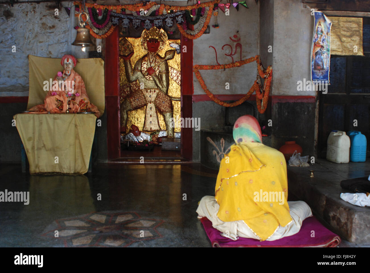 Altar of hanuman temple, gujarat, india, asia Stock Photo - Alamy