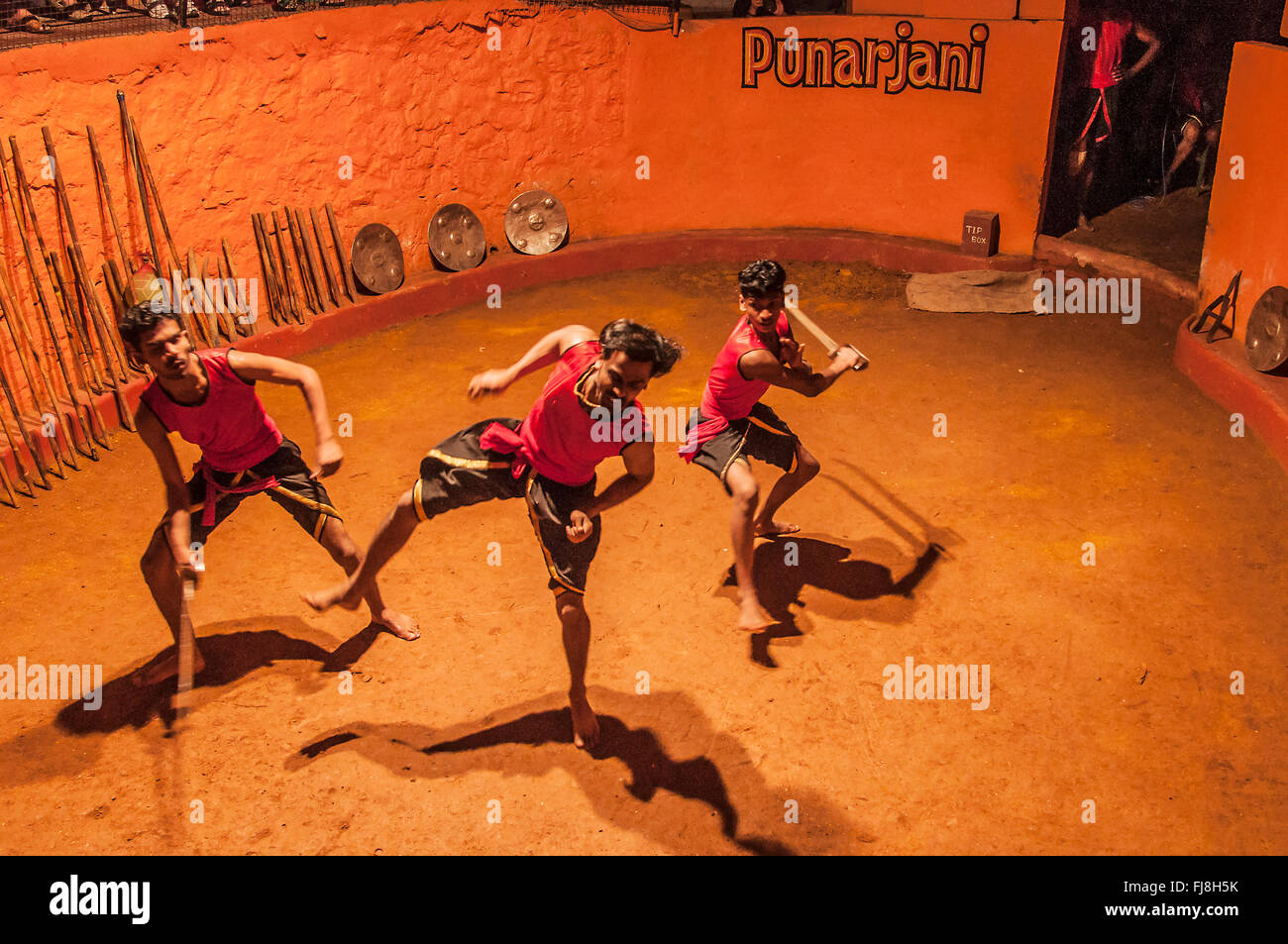 Man playing kalaripayattu punarjani, munnar, kerala, india, asia Stock ...